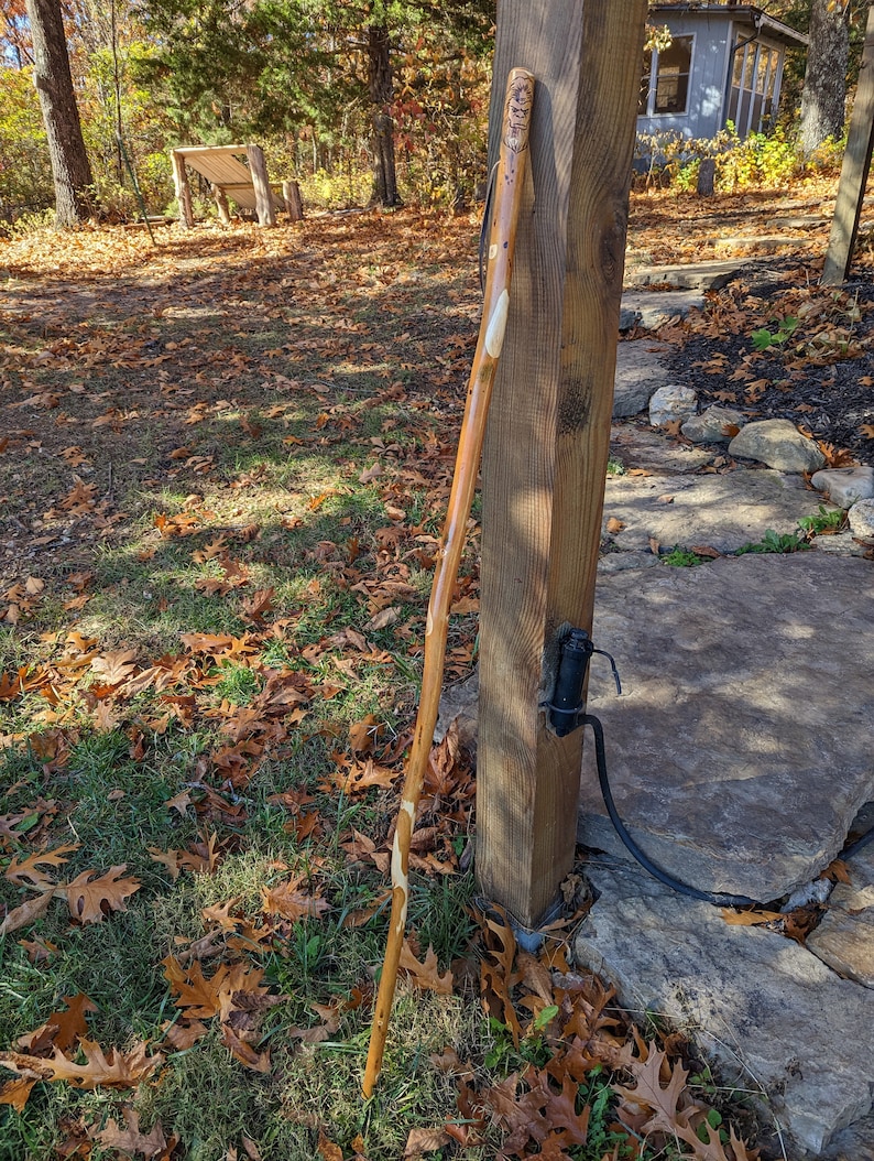 Hand Carved Sasquatch Walking Stick: Ozark Hiking Staff - Etsy