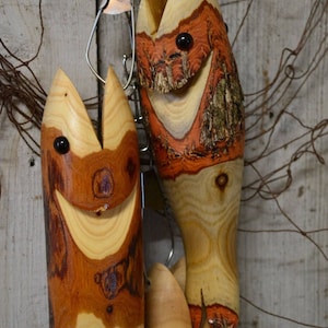 Wooden Fish on a Stringer, Set of 3, Hand Made Finished Fish, Fisherman ...