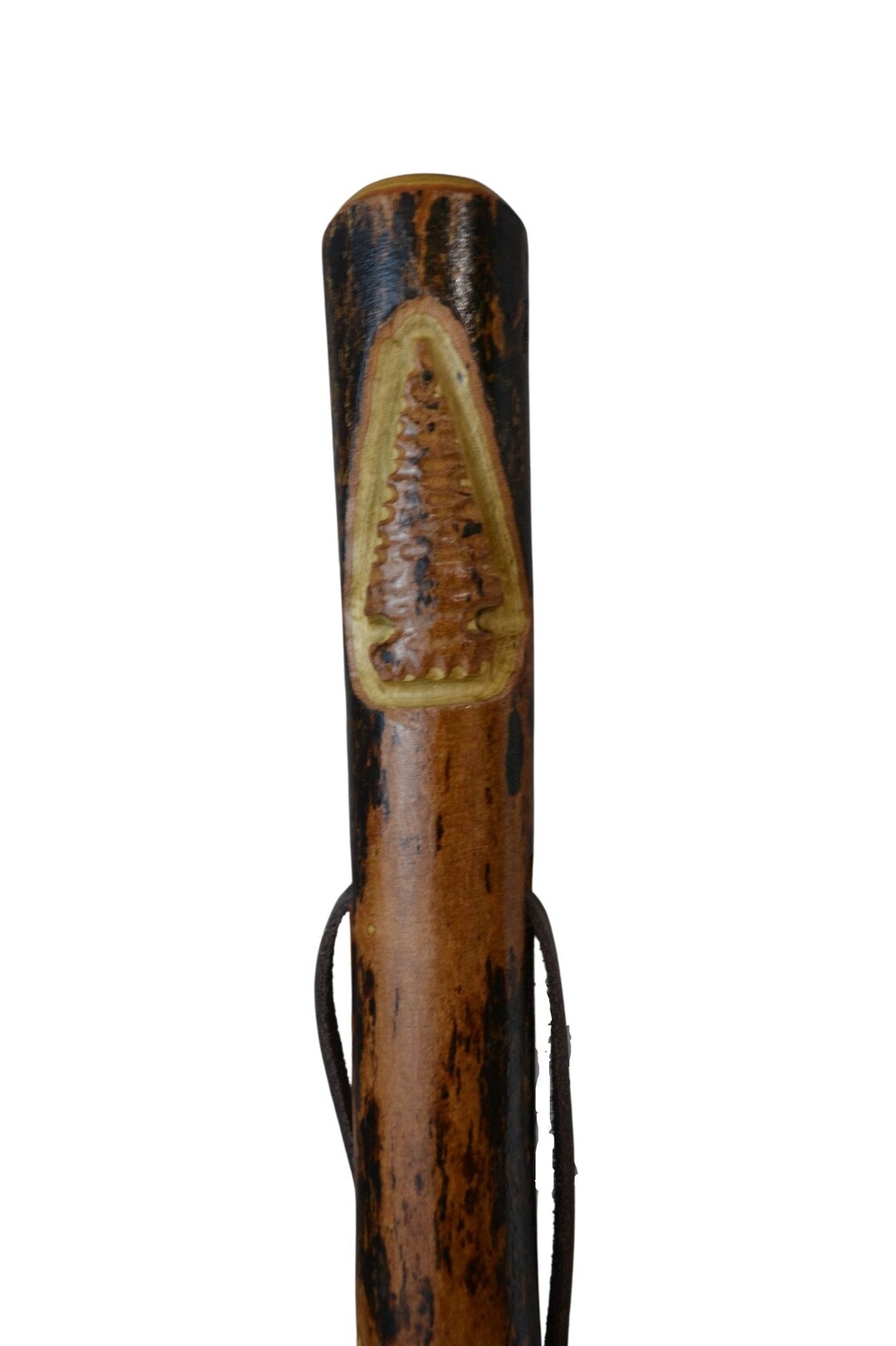Handcrafted Hardwood Walking Staff With Arrowhead Carving - Durable ...