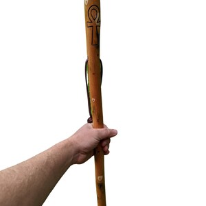 Carving of Ankh Cross Walking Stick, 2D Ankh Cross Hicking Stick, Hand ...