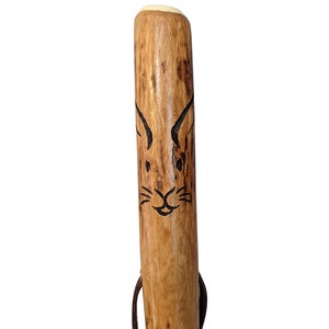Carving of Rabbit on Walking Stick, 2D Rabbit Walking Stick Carving on ...