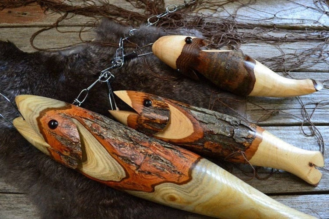 Handmade Wooden Fish on Stringer: Rustic Cabin Decor, Fisherman Gift - Etsy