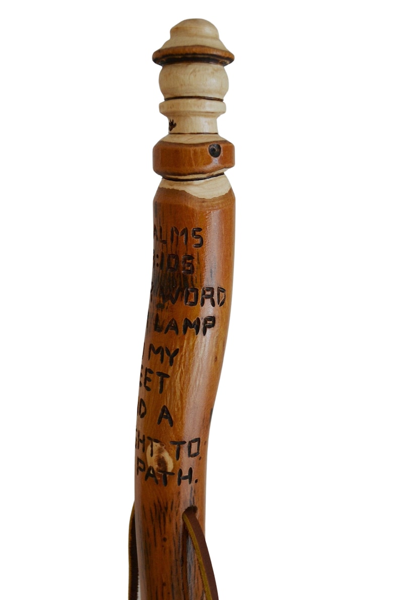 Hand Carved Walking Stick, Lantern & Bible Verse, Ozark Hardwood - Etsy