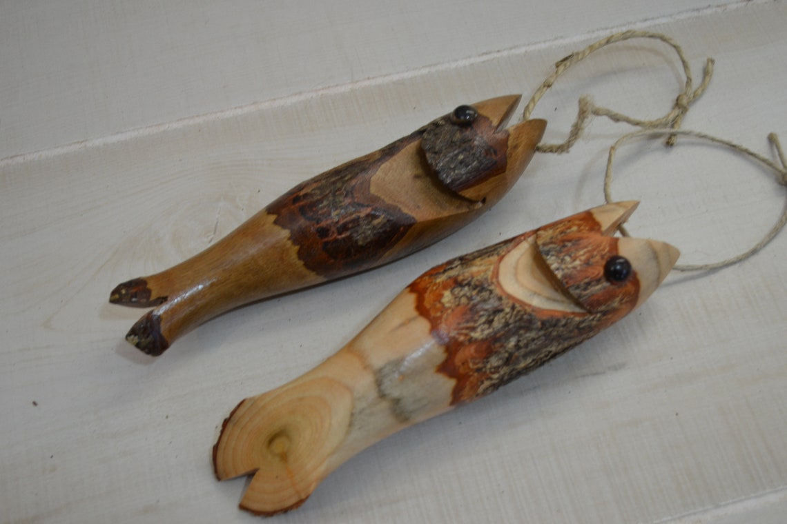 Small Wood Fish Decor Wooden Fish Cabin Decoration - Etsy