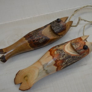 Small Wood Fish Decor - Wooden Fish - Cabin Decoration - Fishing Gift ...