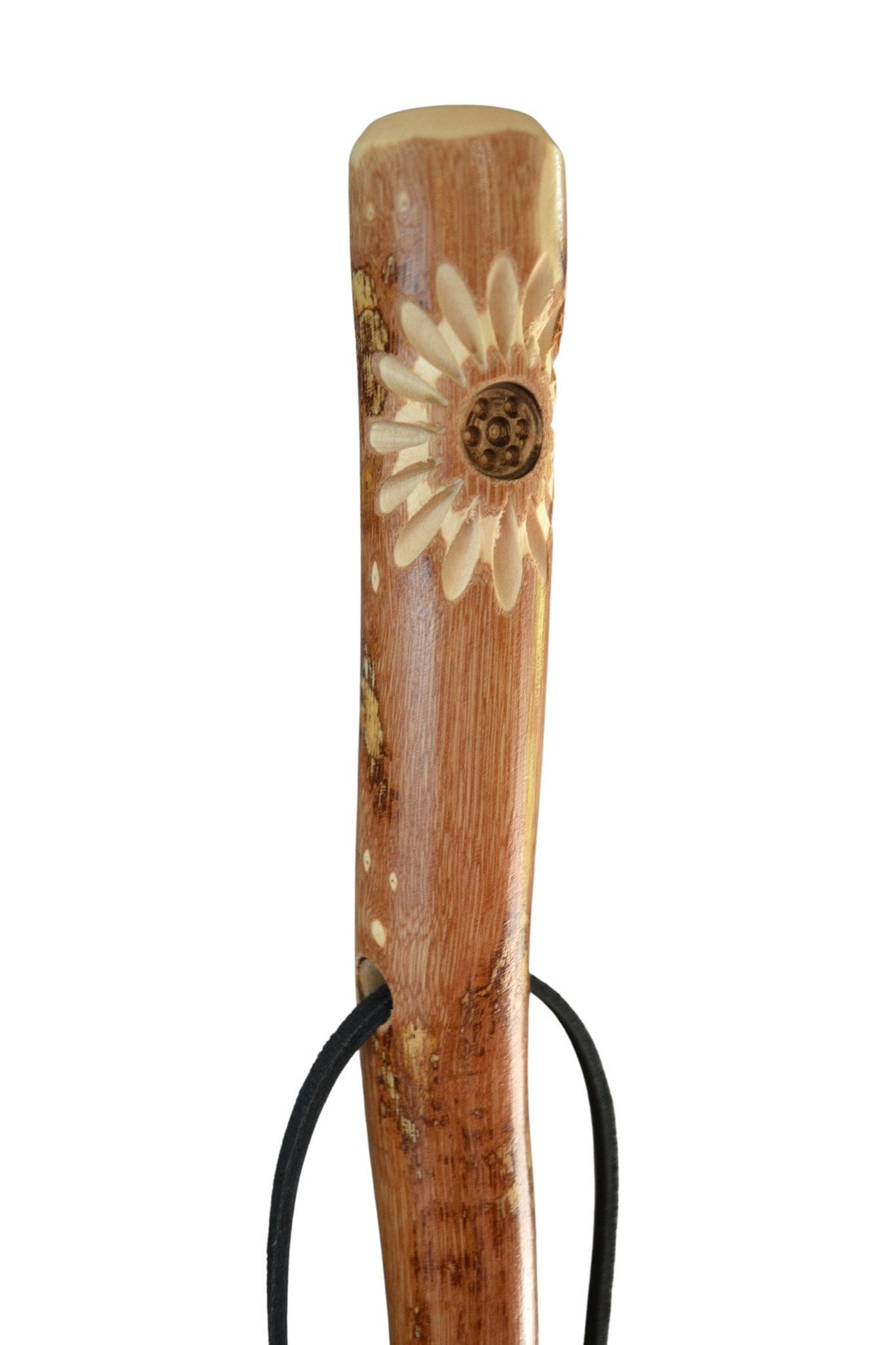 Flower Hardwood Walking Stick, Staff, Walkingstick, Kiln Dried, Trecker ...