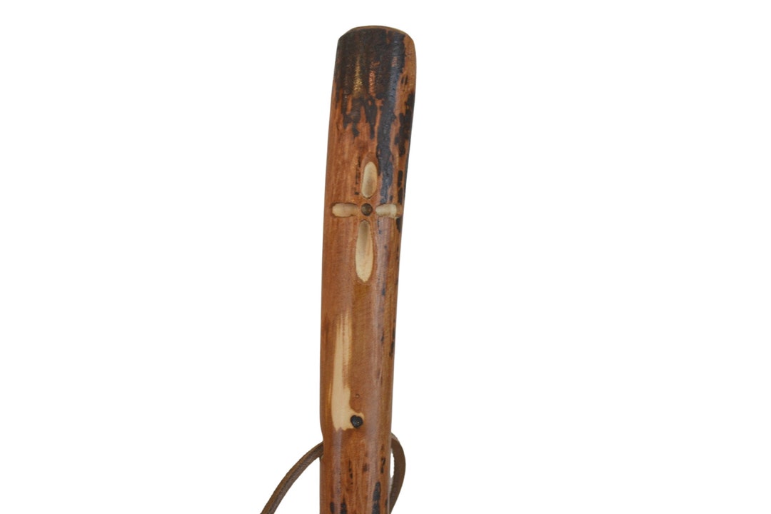 Handcrafted Christian Walking Stick With Carved Cross - Kiln-dried ...