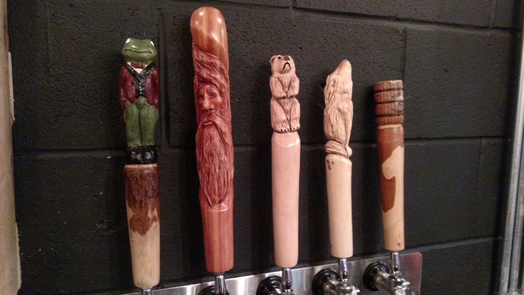Handmade Carved Wood Beer Tap Handle: Lodge Cabin Decor - Etsy
