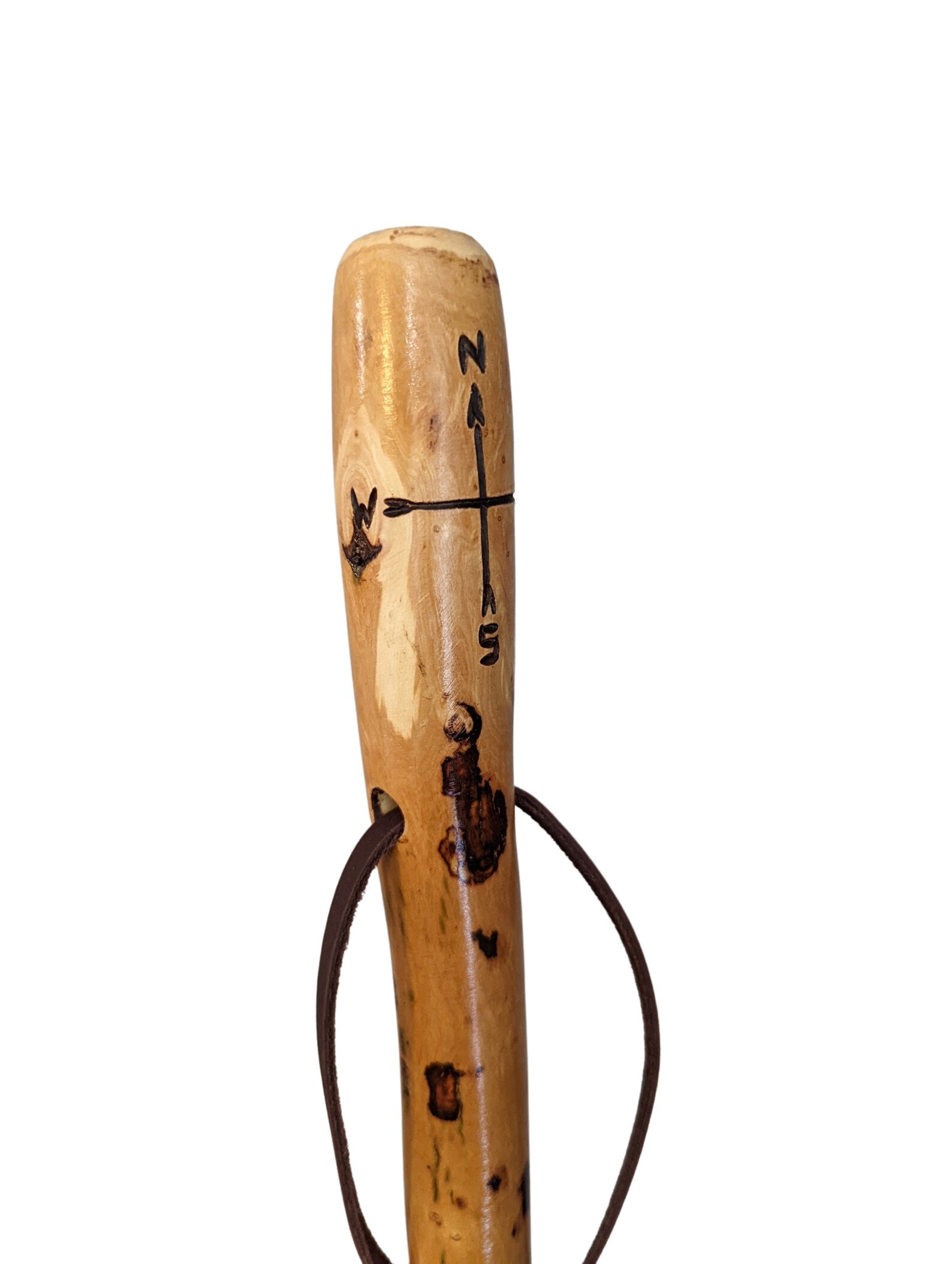 Carving of Compass on Walking Stick 2D Compass Hicking Stick - Etsy