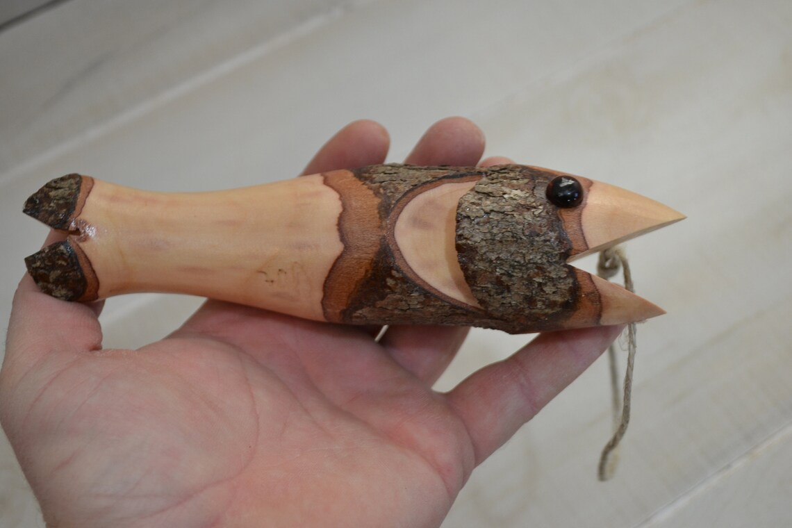 Small Wood Fish Decor Wooden Fish Cabin Decoration - Etsy