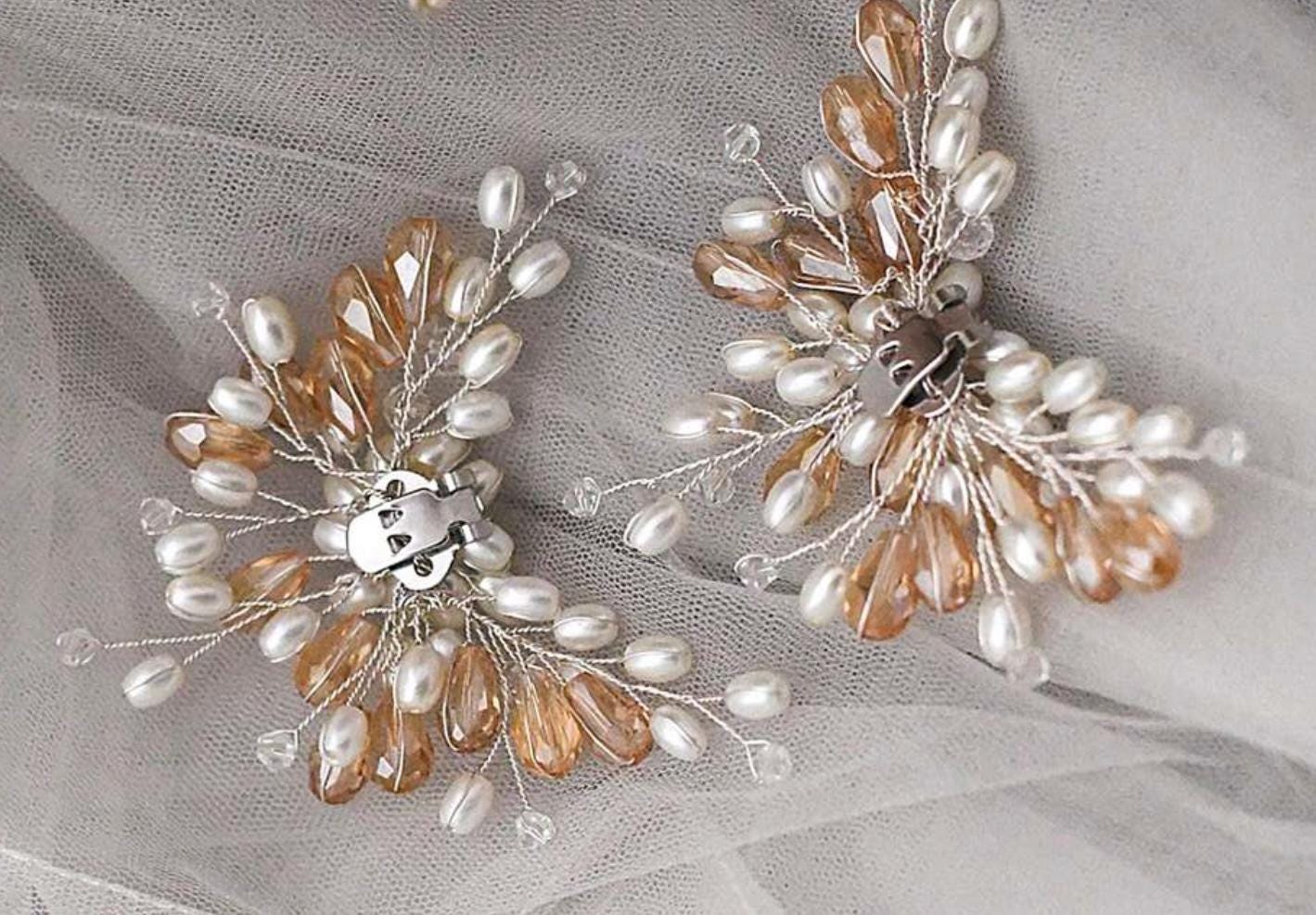 Pair of Shoe Clips for Wedding, Bridal Accessories, Clip Heels Parties ...