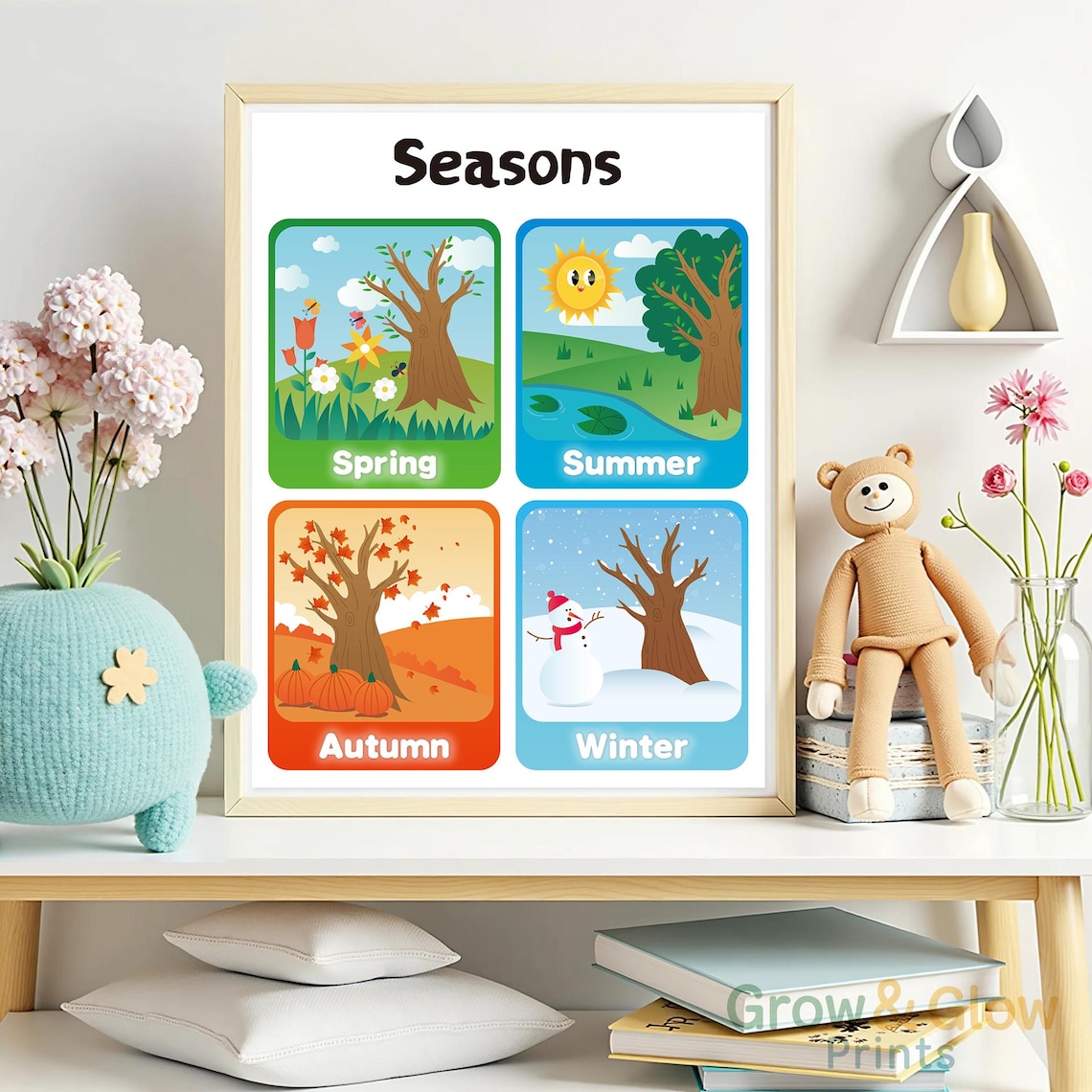 Educational Seasons Chart for Kids - Homeschool Poster for Little Ones ...
