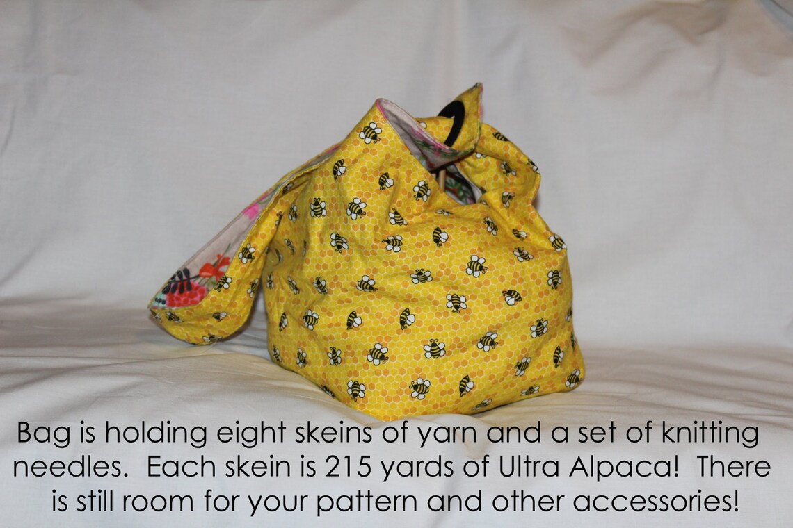 Project Bag - Large - Knitting Bag - Dumpling Bag - Wrist Purse - Knot ...