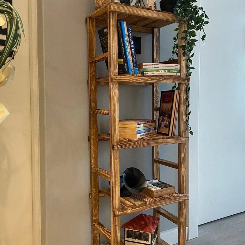 Natural Bookshelf - Etsy