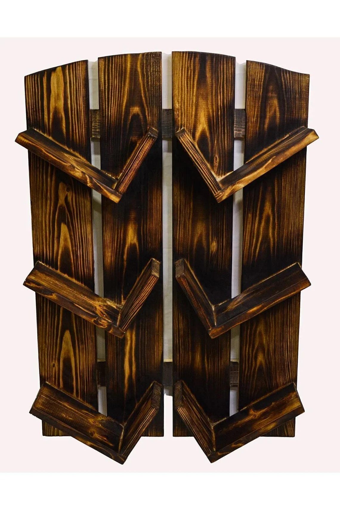 Handmade Wine Rack Rustic Wooden Wine Rack Decorative Mini Bar Wall ...