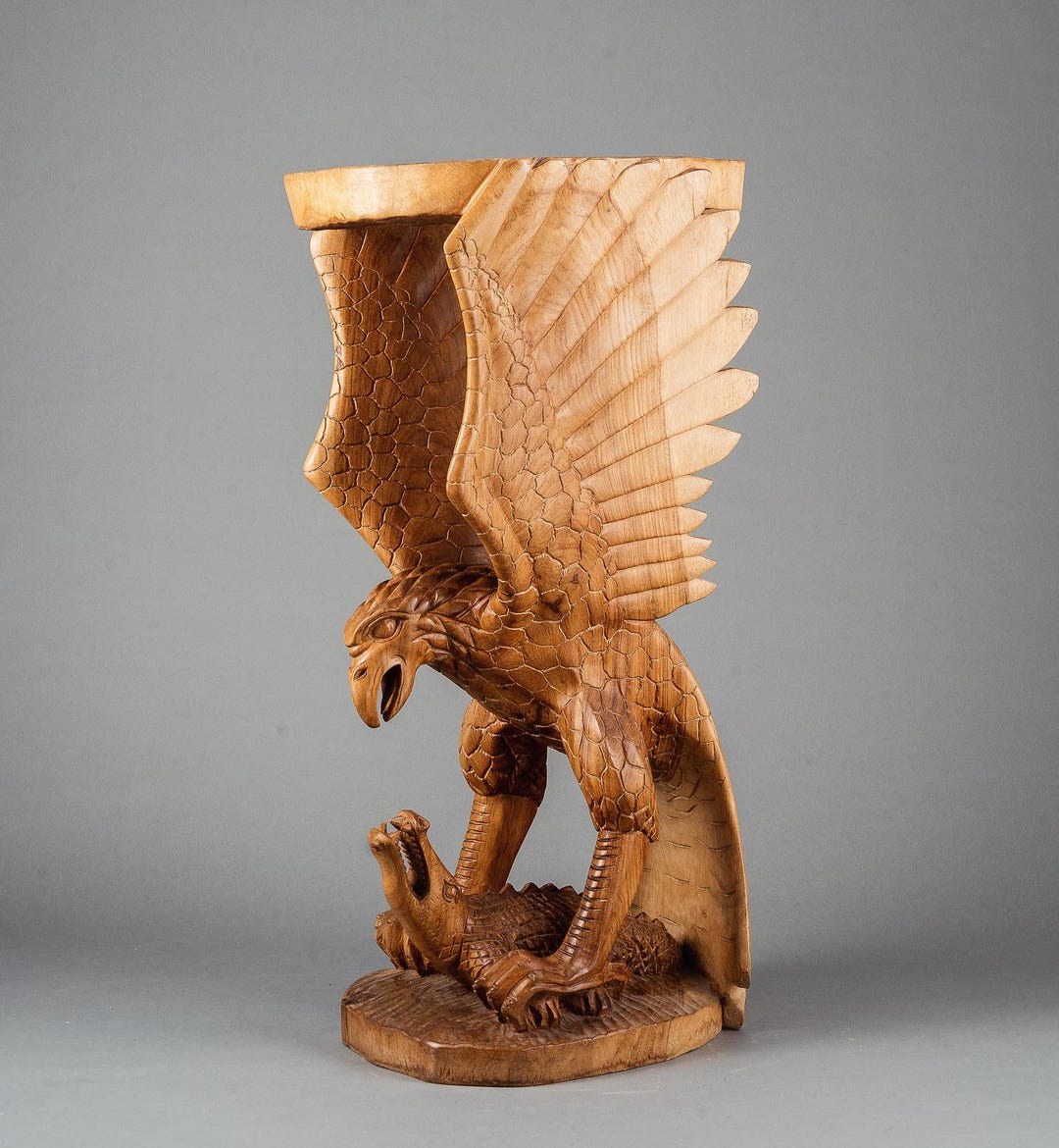 Eagle Bistro Table Hand-carved Wooden Art Piece From Ghana - Etsy