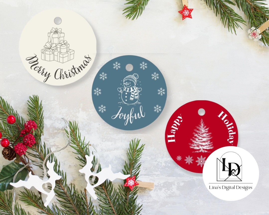 Editable Christmas Gift Tags, Printable Gift Tags, Instant Digital ...