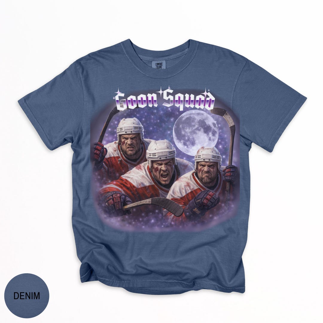 Goon Squad of the Moon Hockey Tee | Retro Cosmic Hockey Shirt - Etsy