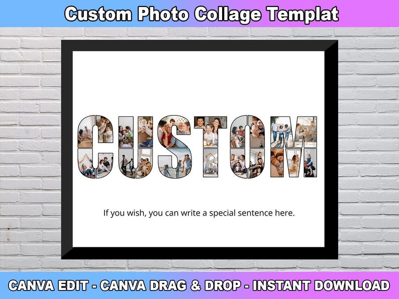 Custom Photo Collage Template, Your Text Photo Collage, Christmas ...