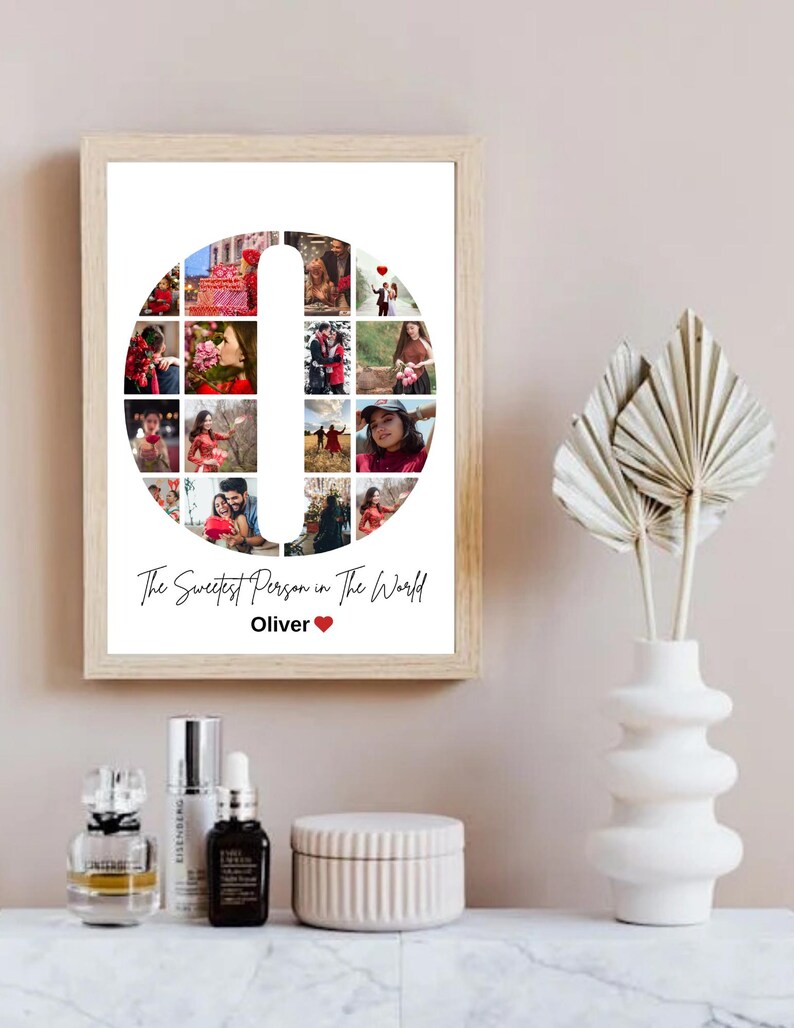 Letter O Photo Collage Template, Letter O Custom Name, Initial Photo ...
