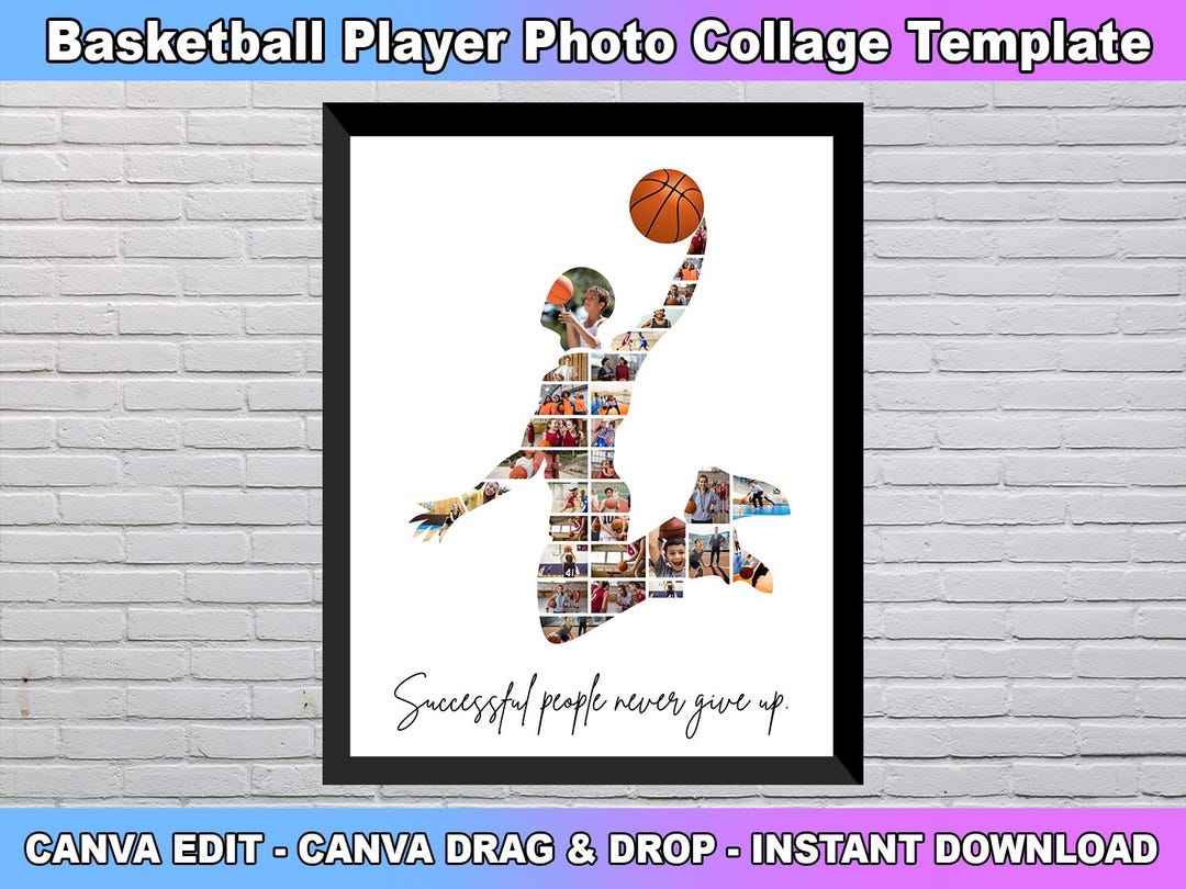 Basketball Player Photo Collage, Sport Photo,personalized Coach Frame ...