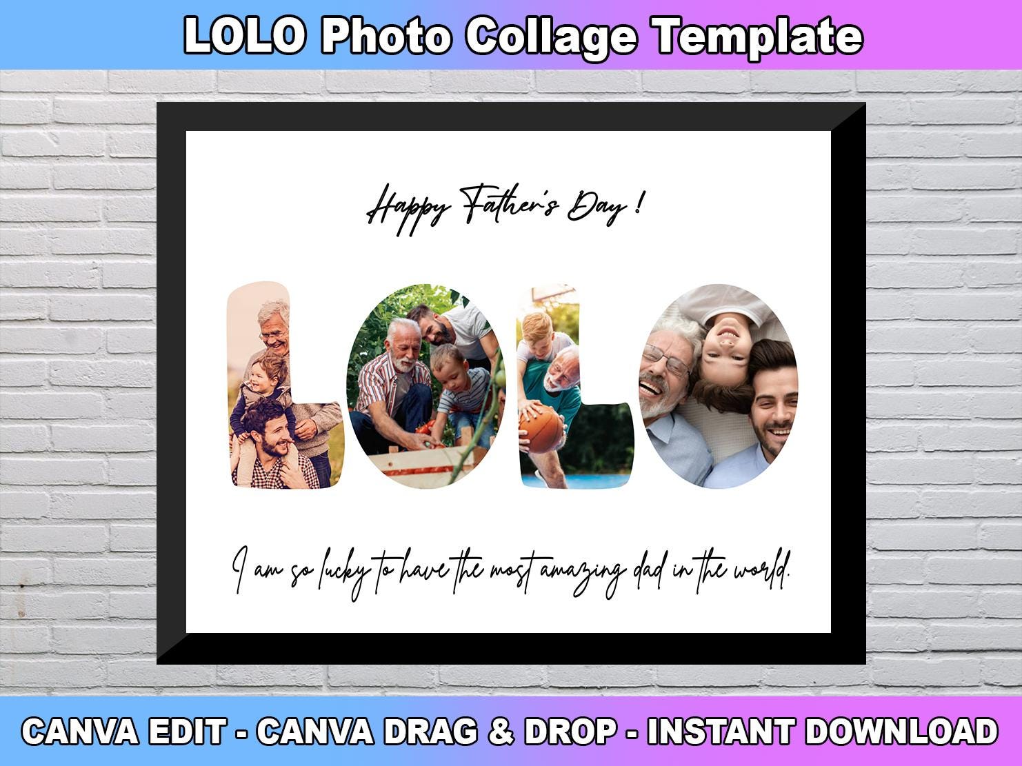 LOLO Photo Collage Template, Digital Printable, Personalized Photo ...
