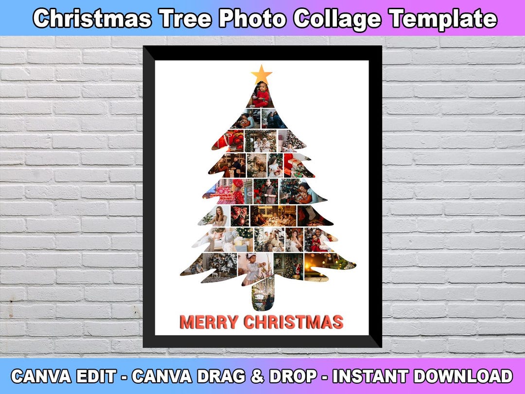 Christmas Tree Collage, Christmas Photo Collage,printable Wall Art ...