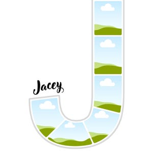 Letter J Photo Collage Template, Letter J Custom Name, Initial Photo ...
