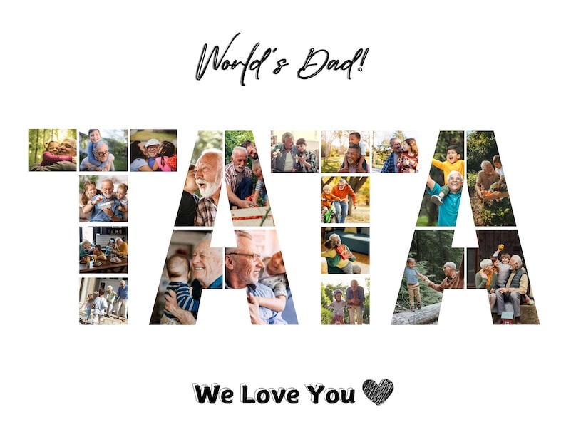 TATA Photo Collage Template, Father's Day and Birthday Present For ...