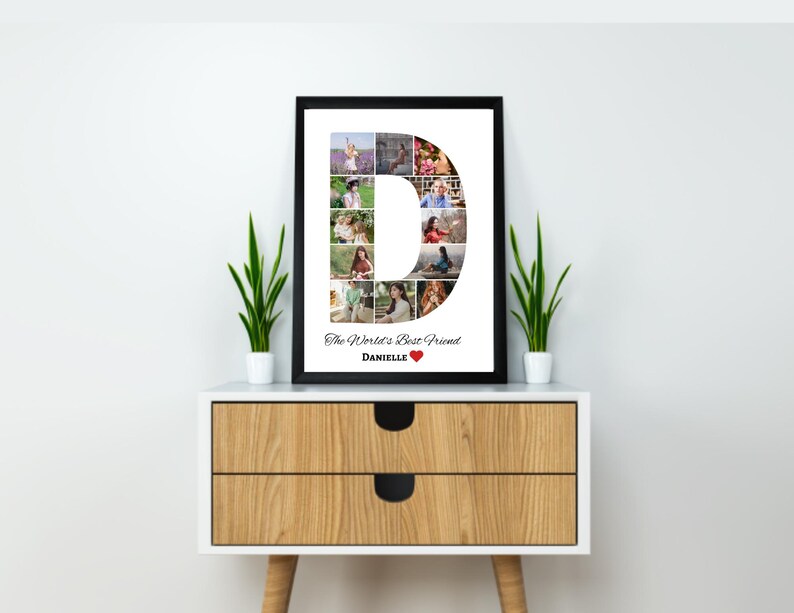 Letter D Photo Collage Template, Letter D Custom Name, Initial Photo ...