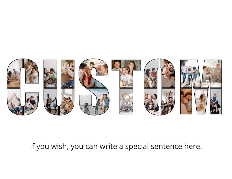 Custom Photo Collage Template, Your Text Photo Collage, Christmas ...