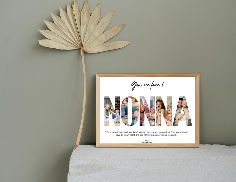 NONNA Photo Collage Template, Lola, Oma, Mommy Birthday Present Gift ...