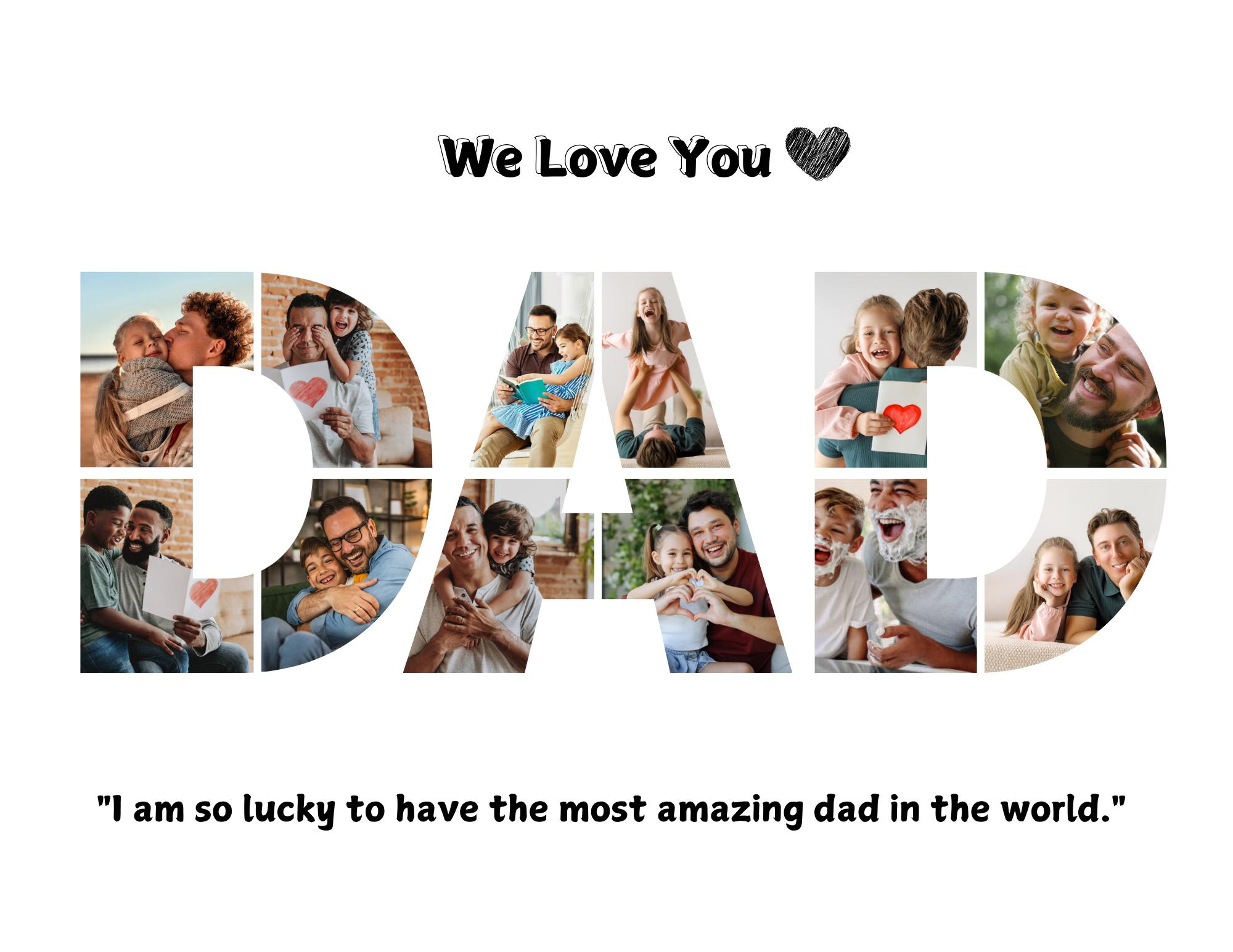 DAD Photo Collage Template, Digital Printable, Personalized Photo ...