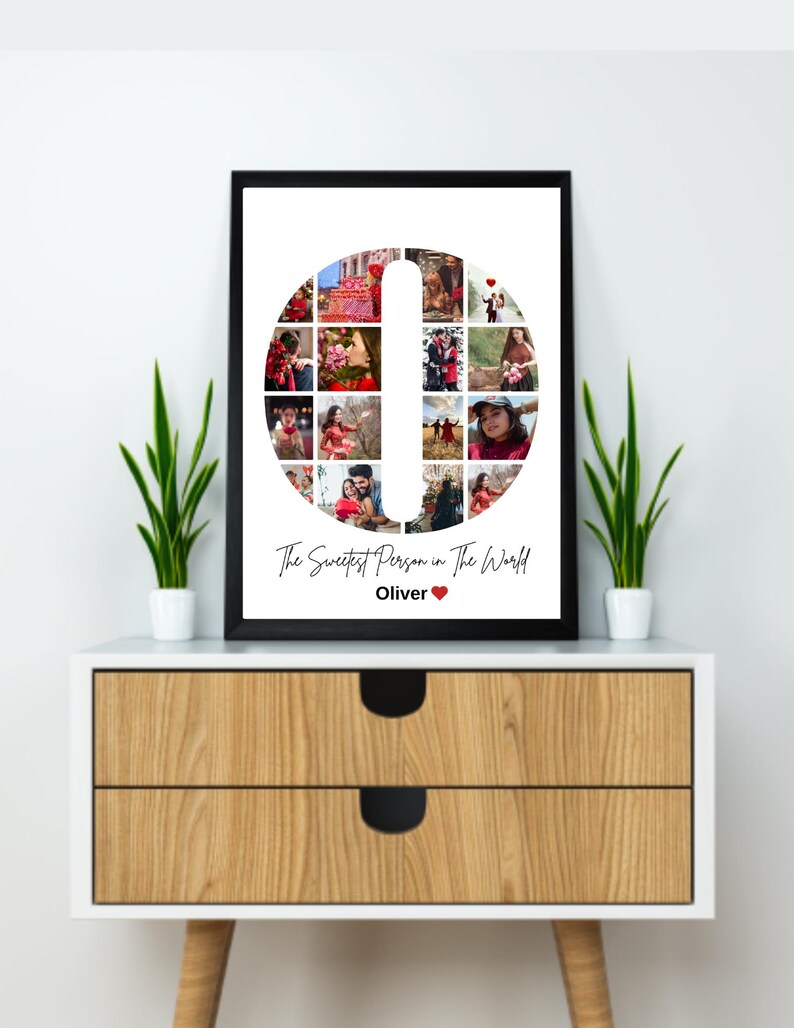Letter O Photo Collage Template, Letter O Custom Name, Initial Photo ...