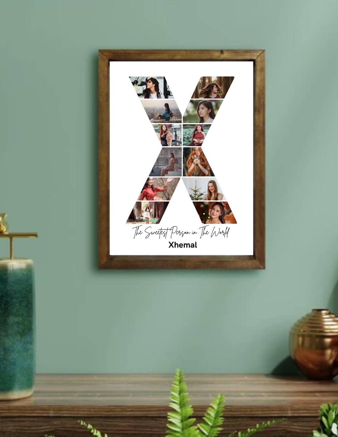Letter X Photo Collage Template, Letter X Custom Name, Initial Photo ...