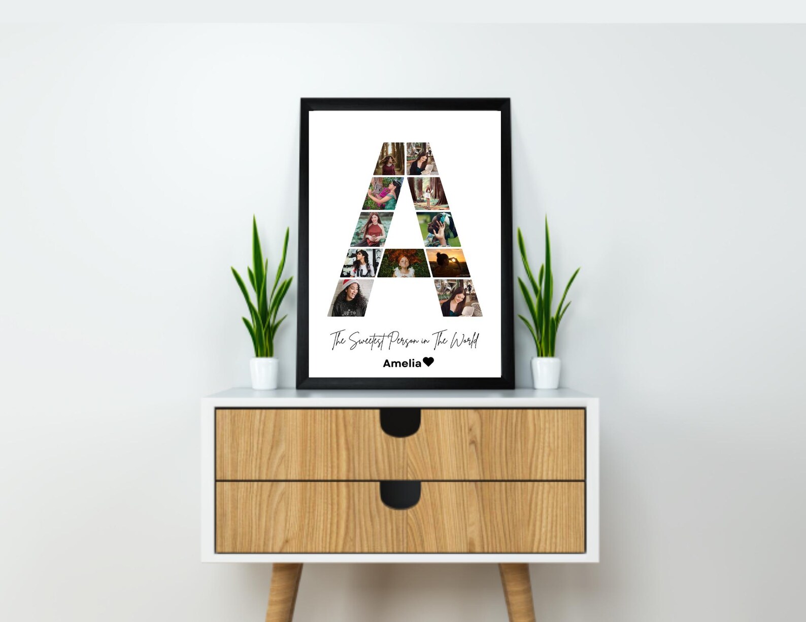 Letter A Photo Collage Template, Letter A Custom Name, Initial Photo ...