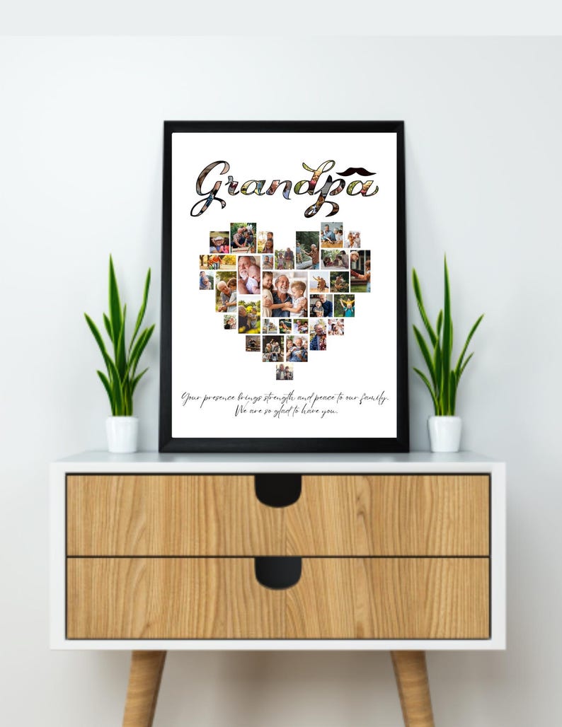 Grandpa Photo Collage Template, Father's Day and Birthday Gift for ...