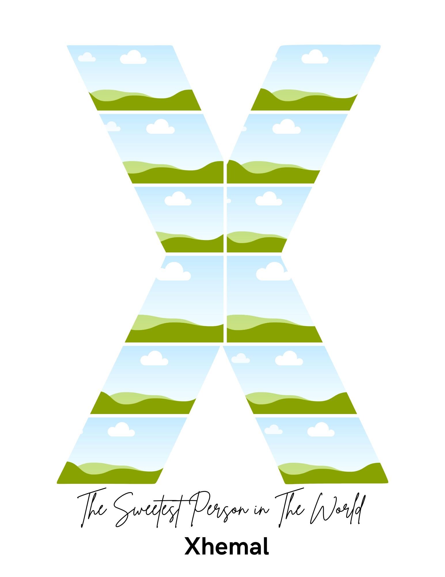 Letter X Photo Collage Template, Letter X Custom Name, Initial Photo ...