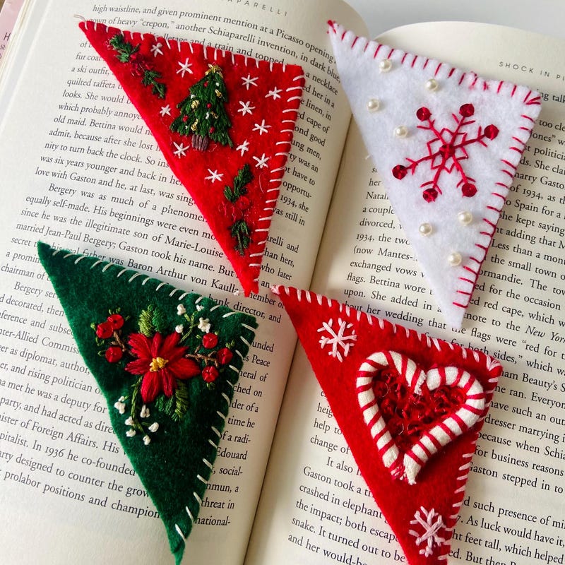 Embroidered Bookmark - Etsy