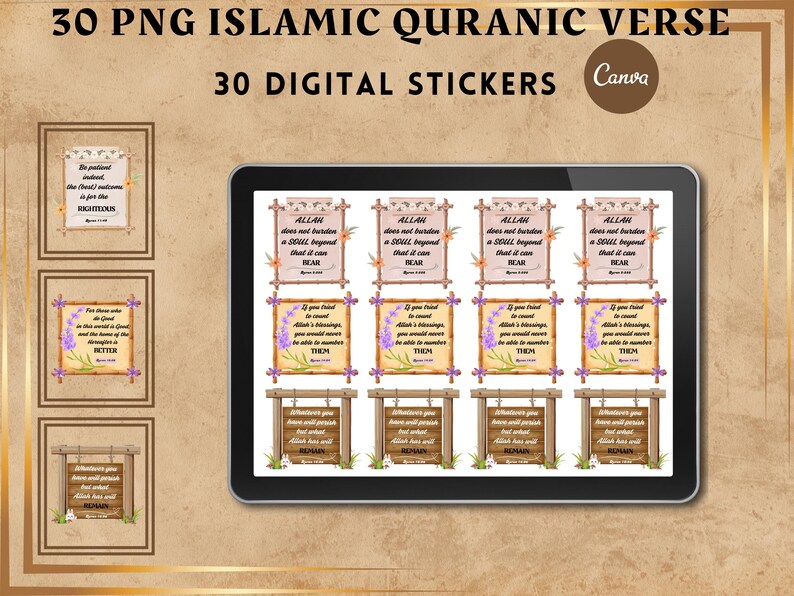 Islamic Quotes, Quranic Verse, Digital Stickers, Planner, Journal ...
