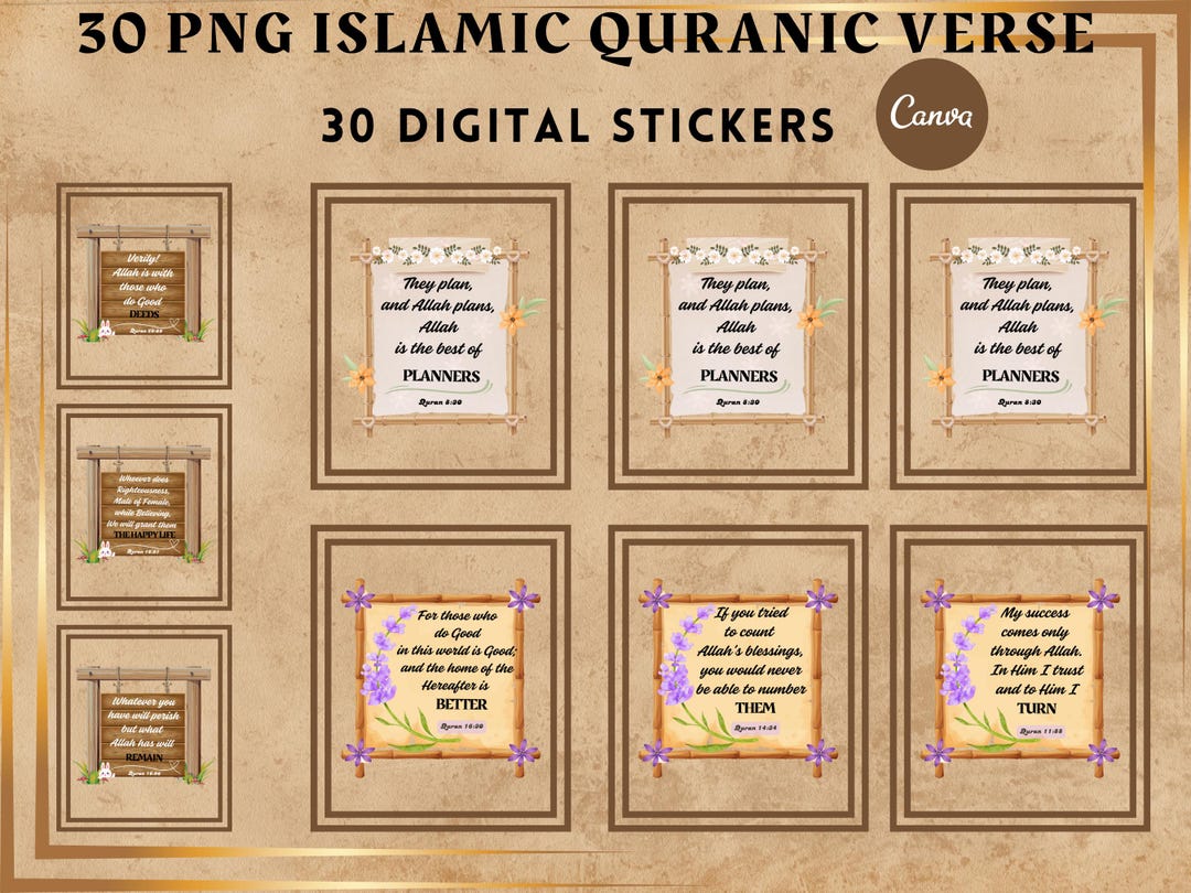 Islamic Quotes, Quranic Verse, Digital Stickers, Planner, Journal ...