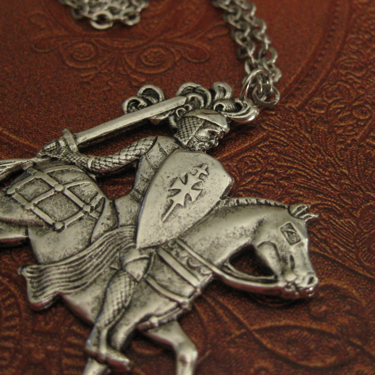Knight Necklace Silver Sir Lancelot Knight in Shining Armor | Etsy