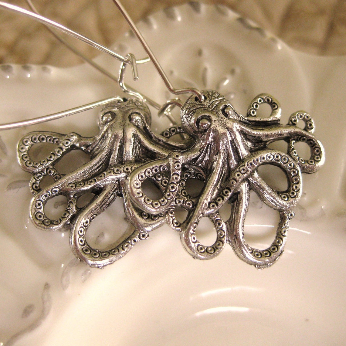 Silver Octopus Earrings Octopus Jewelry Octopi sea creatures | Etsy