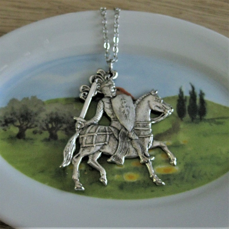 Knight Necklace Silver Sir Lancelot Knight in Shining Armor - Etsy