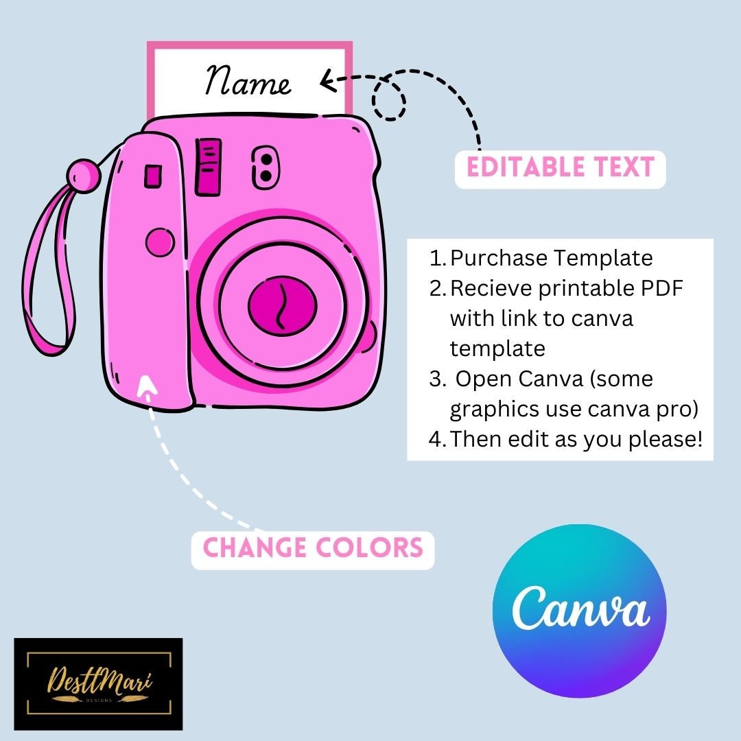 RA Door Dec: Colorful Polaroid Name Tags - Etsy