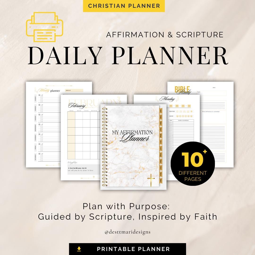 Printable Planner Faith-filled Daily/weekly/monthly Planner ...