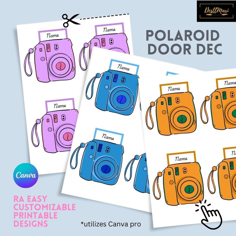 RA Door Dec: Colorful Polaroid Name Tags - Etsy