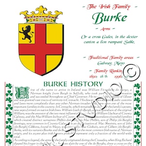 Burke Irish Family History - Etsy