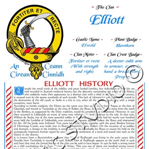 Elliott Scottish Clan History - Etsy