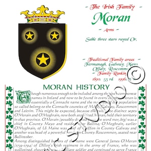 Moran Irish Family History - Etsy